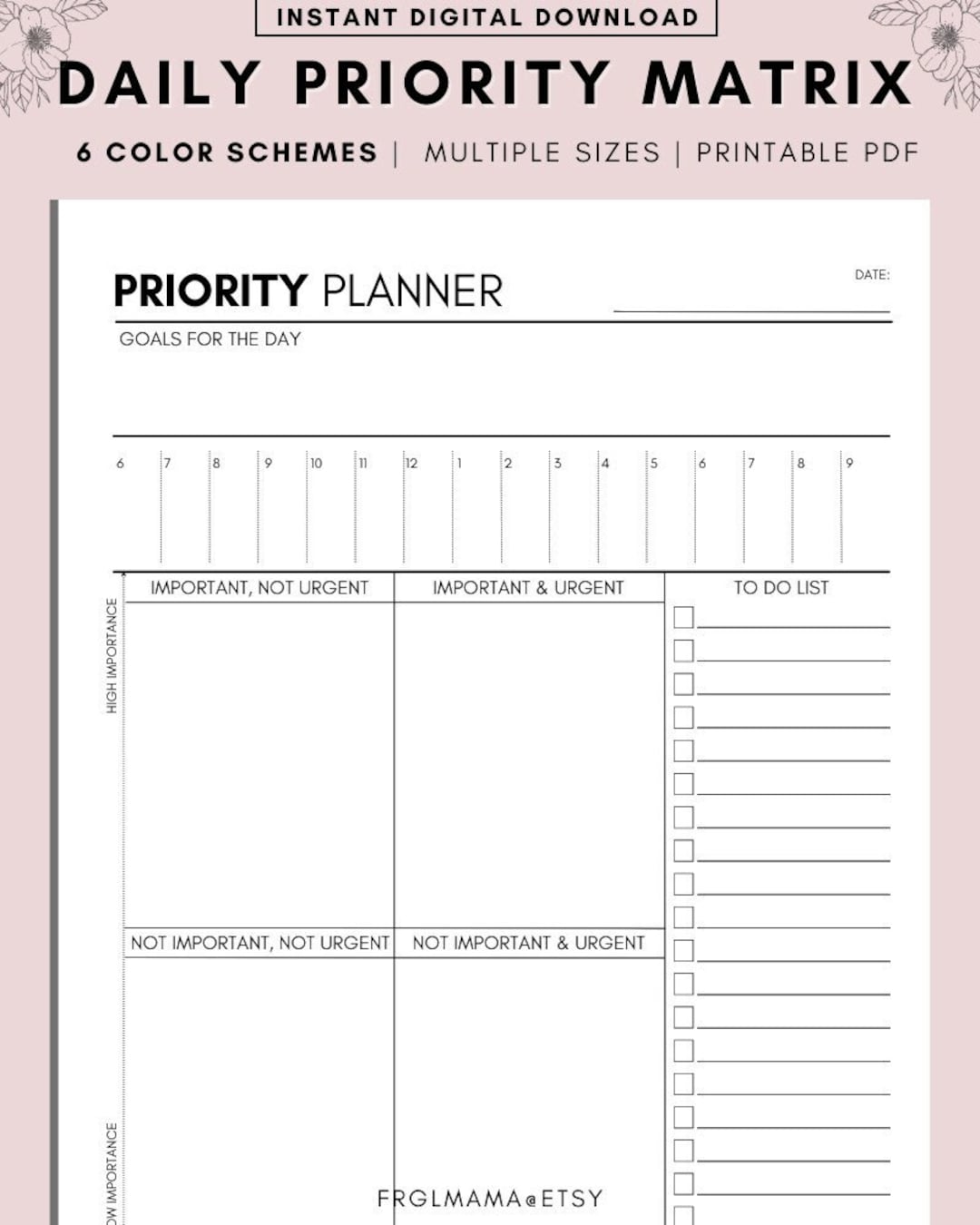Task Priority Matrix, Decision Matrix, Productivity Planner, Eisenhower ...