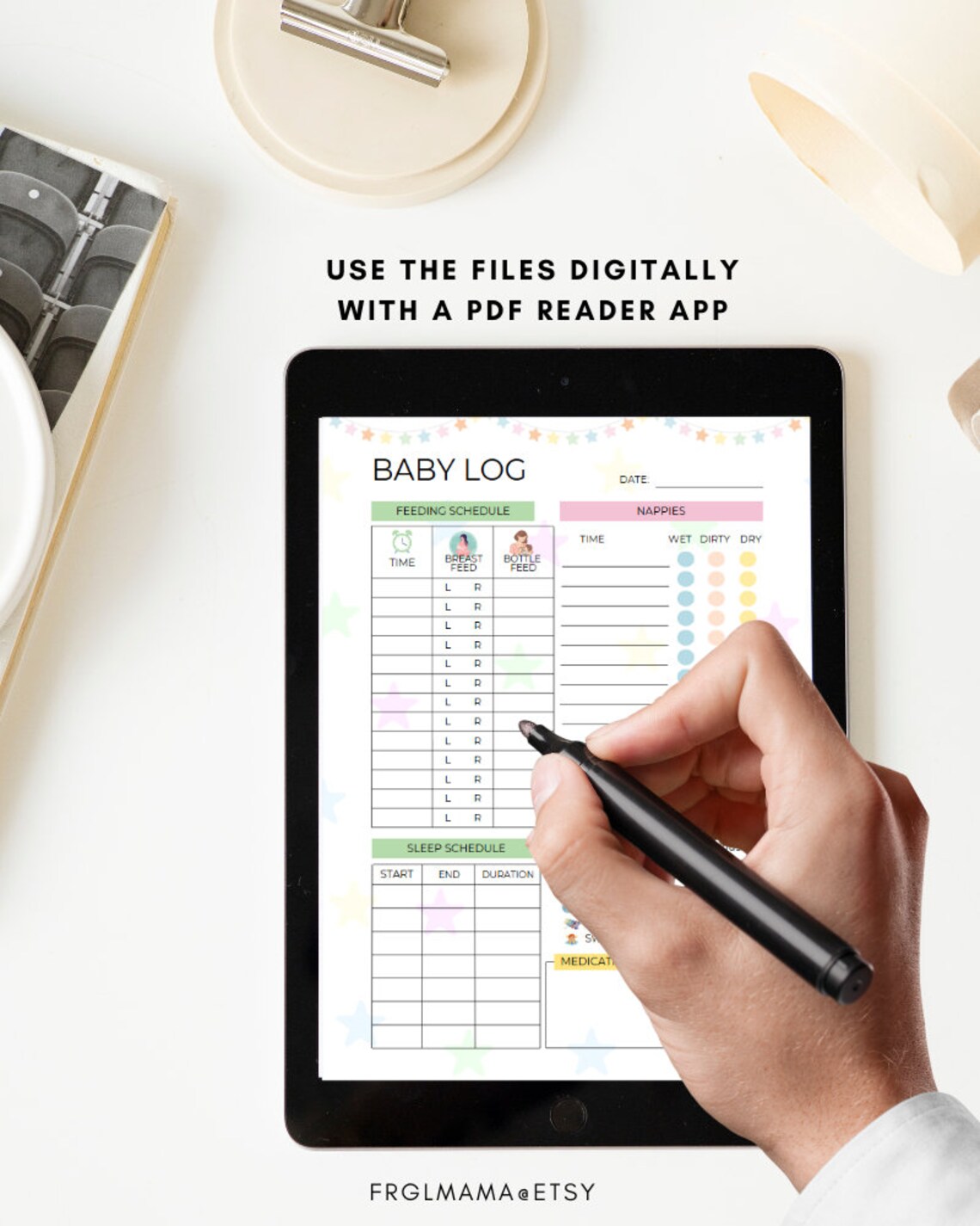 Newborn Daily Tracker: Baby Feeding, Sleep, Diaper Log (PDF) - Etsy