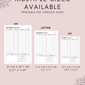 Net Worth Tracker Printable, Asset and Liability Balance Sheet ...