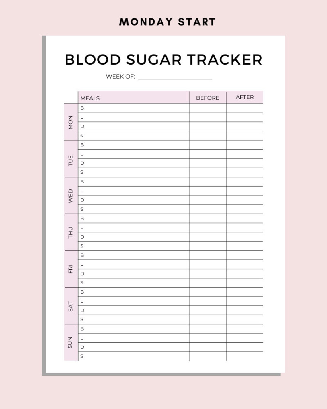 Blood Sugar Tracker, Blood Sugar Log, Blood Sugar Journal, Diabetes ...