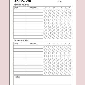Skincare Routine Planner Printable, Beauty Planner, Beauty Journal ...