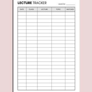 Lecture Tracker Online Class Notes, Homework Tracker, Assessment ...