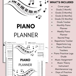 Piano Practice Planner: Musician Journal, Repertoire Analysis (A4 A5 ...