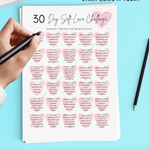 30 Day Self-love Challenge Printable: Activities & Tracker (PDF) - Etsy