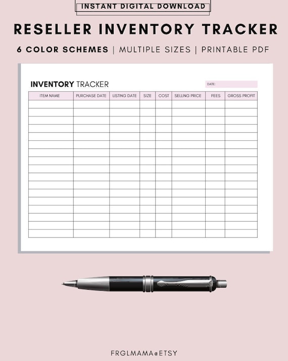 Reselling Inventory Tracker Inventory Sheet Small Business | Etsy