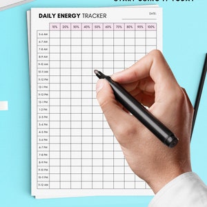 Daily Energy Level Tracker Printable: Mood & Health Template (PDF) - Etsy