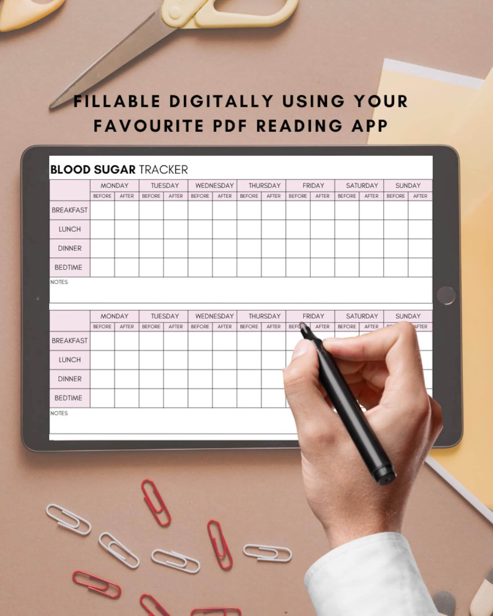 Blood Sugar Log Printable, Blood Sugar Tracker Printable, Blood Glucose ...