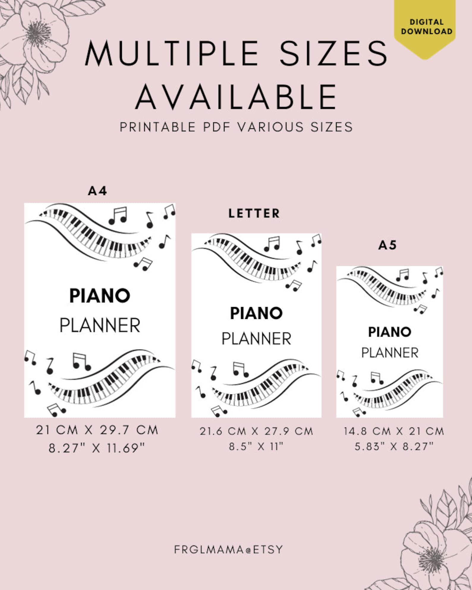 Piano Practice Planner: Musician Journal, Repertoire Analysis (A4 A5 ...