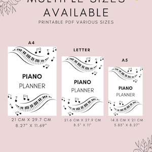 Piano Practice Planner: Musician Journal, Repertoire Analysis (A4 A5 ...