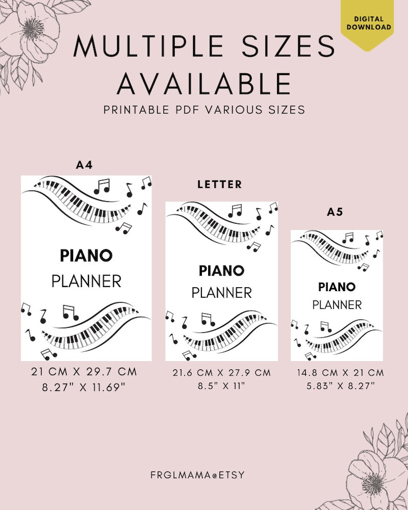 Piano Practice Planner: Musician Journal, Repertoire Analysis (A4 A5 ...