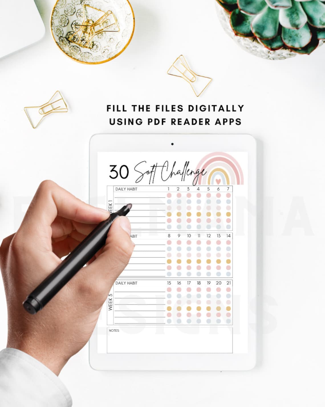 30 Soft Challenge Tracker Printable, Habit & Fitness Journal (digital ...