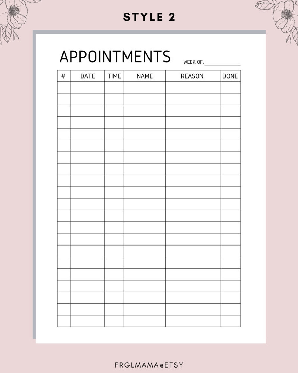 Appointment Tracker Printable: Meeting Schedule PDF (A4, A5, Letter) - Etsy