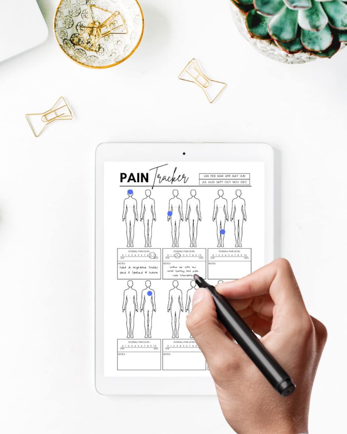 Printable Pain Tracker Chart Monthly Symptom Frequency & - Etsy UK