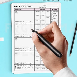 Daily Macro & Calorie Tracker: Printable Food Journal (digital Download ...