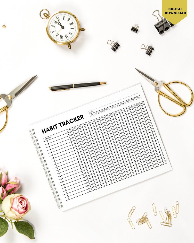 Habit Tracker Printable Bullet Journal Habit Tracker Circle - Etsy