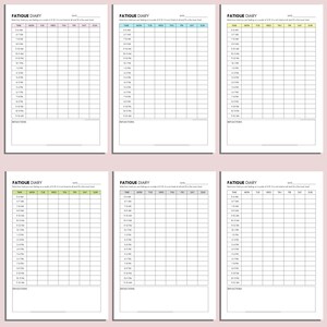 Fatigue Tracker, Weekly Fatigue Tracker, Monthly Chronic Fatigue ...
