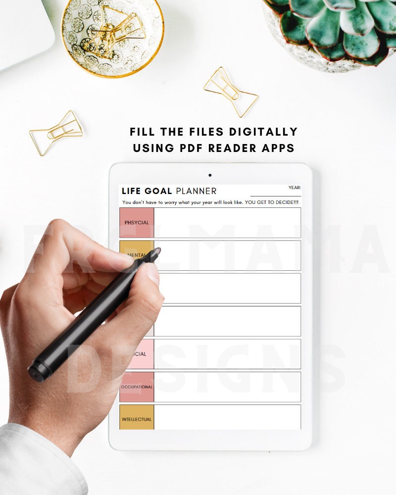 Life Goals Planner: Printable Goal Tracker (digital Download) - Etsy