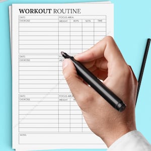 Printable Workout Planner, Exercise Routine Planner, 30 Days Fitness ...