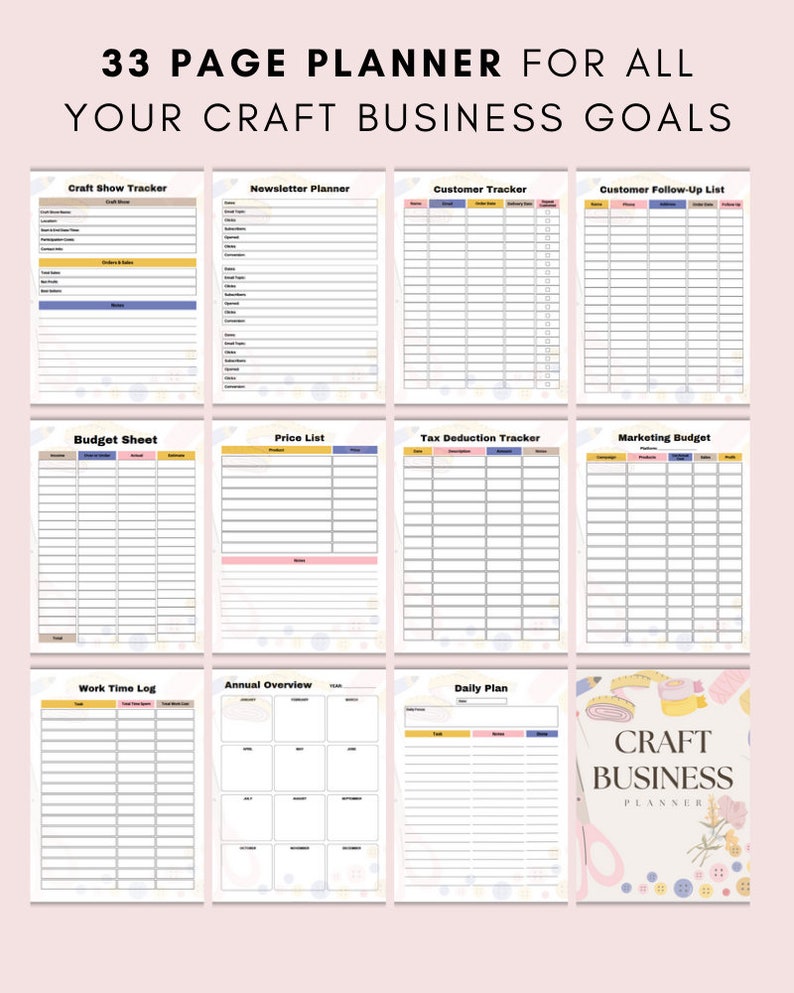 Craft Fair Planner: Market Stall Organizer, Sales Log (PDF) - Etsy