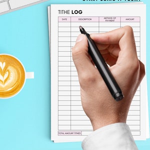 Printable Tithe Record, One Page Giving Log, Financial Donation Record ...