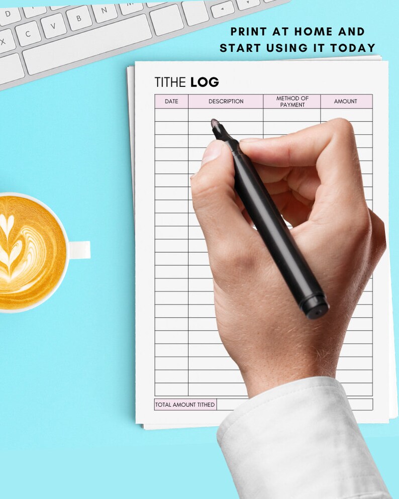 Printable Tithe Record One Page Giving Log Financial - Etsy