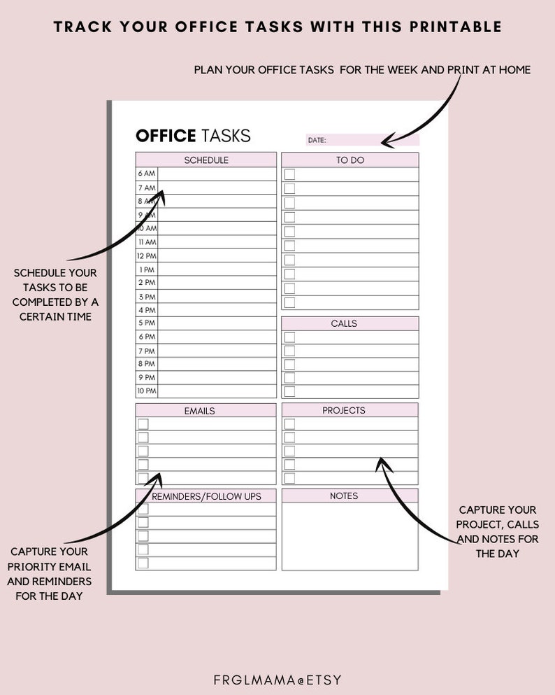 Office Task Tracker Printable Office Organizer Work Planner - Etsy UK