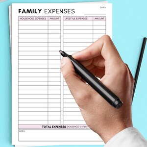Family Expense Tracker Printable, Expense Tracker, Simple Expense ...