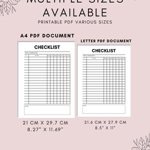 Weekly Checklist Printable: To-do List Planner (letter/a4) (instant ...