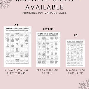 30 Day Song Challenge Printable, 30 Day Good Mood Challenge Printable ...