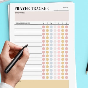 Prayer Request List & Tracker Printable, Rainbow, Prayer Journal ...