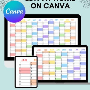Editable 2026 Yearly Calendar Template – Minimalist Canva Year Planner ...