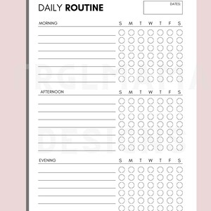 Daily Routine Planner Printable, Routine Checklist, Morning Routine ...