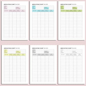 Medication Count Tracker, Printable Medication Tracker, Medication Log ...