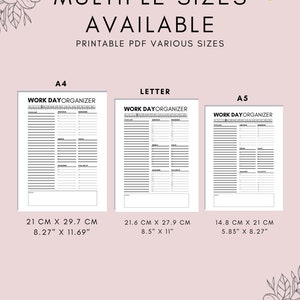 Work Checklist Template, Work Day Organizer Planner Page, Work Planner ...