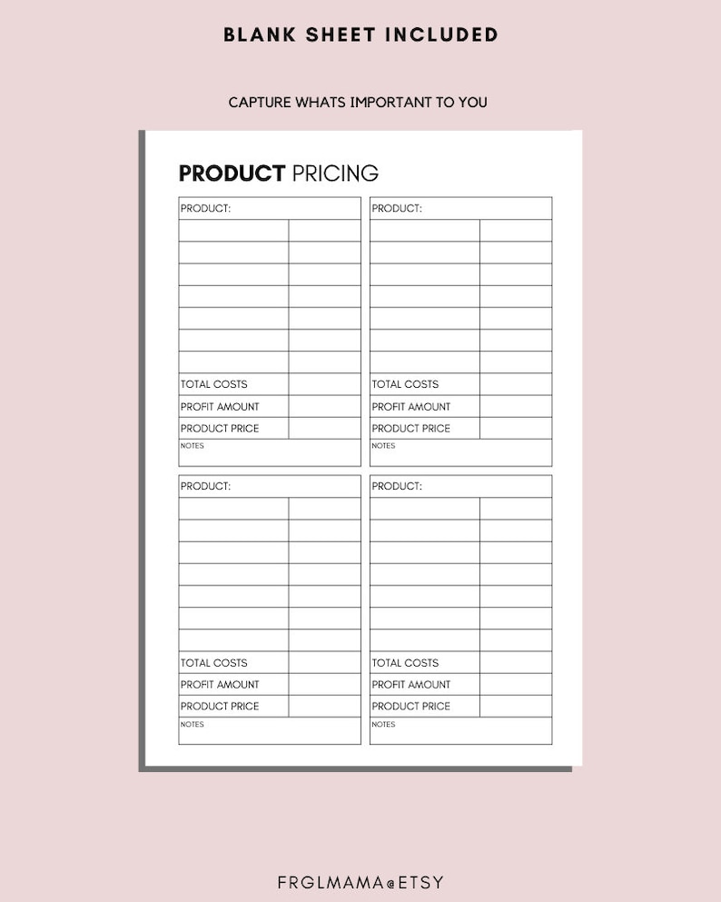 Product Pricing Printable Bundle: Small Business Calculator (PDF ...