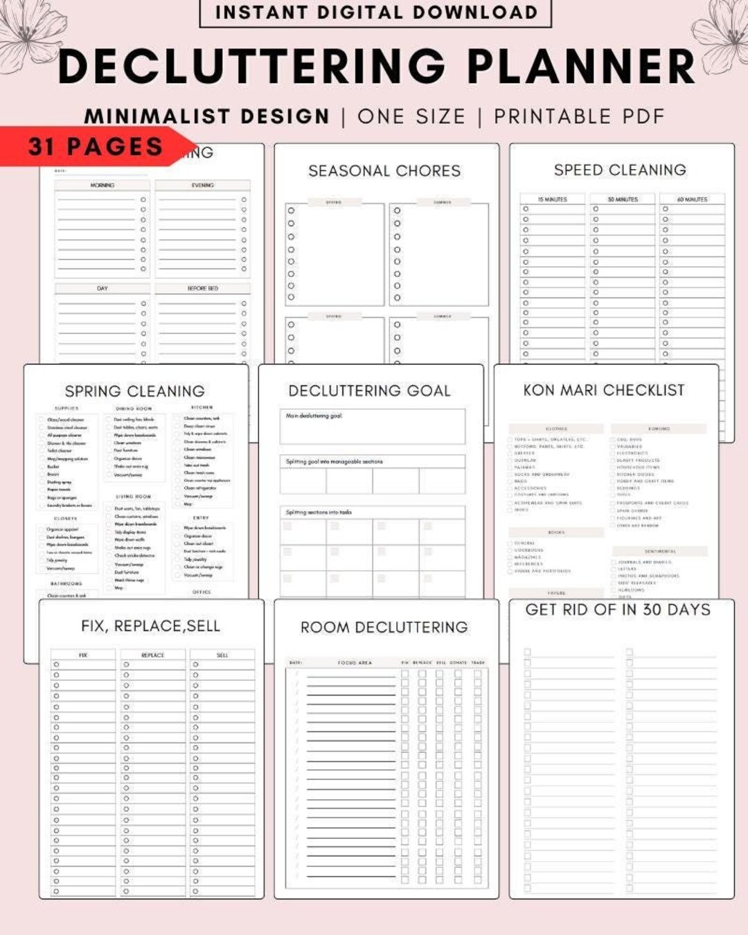 Declutter Planner, Declutter Checklist, Adhd Declutter Challenge ...