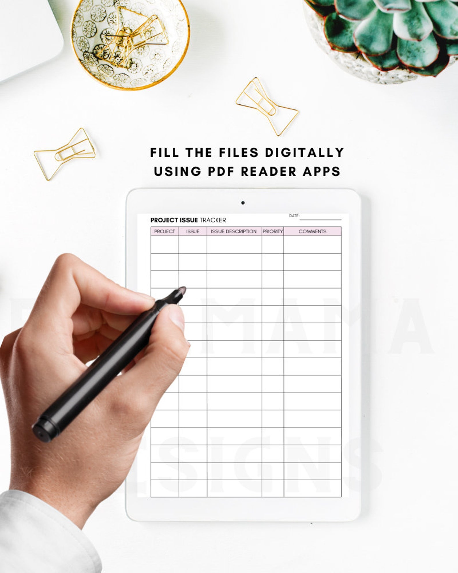 Project Issue Tracker Printable: Project Planning Log (A4, A5, Letter ...
