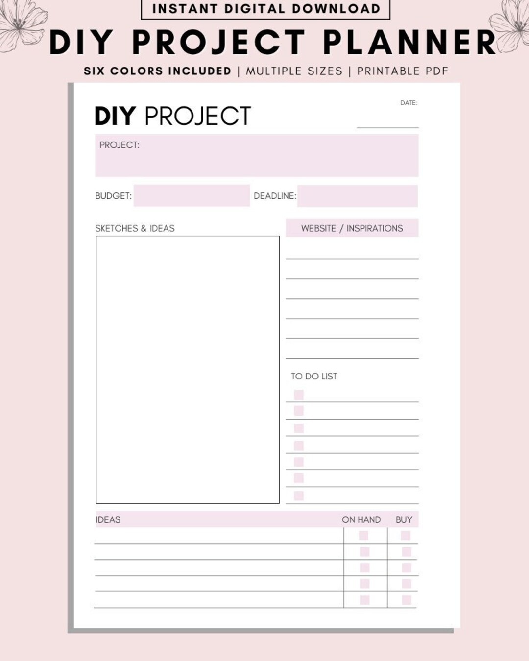 DIY Project Planner, Home Renovation Planner, Home Improvement ...