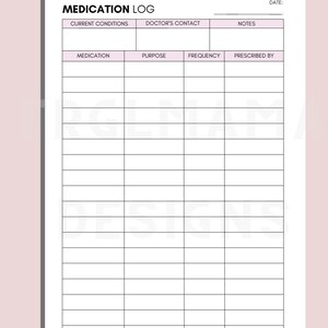 Medication Tracker Printable, Printable Easy Medicine Chart, Weekly ...