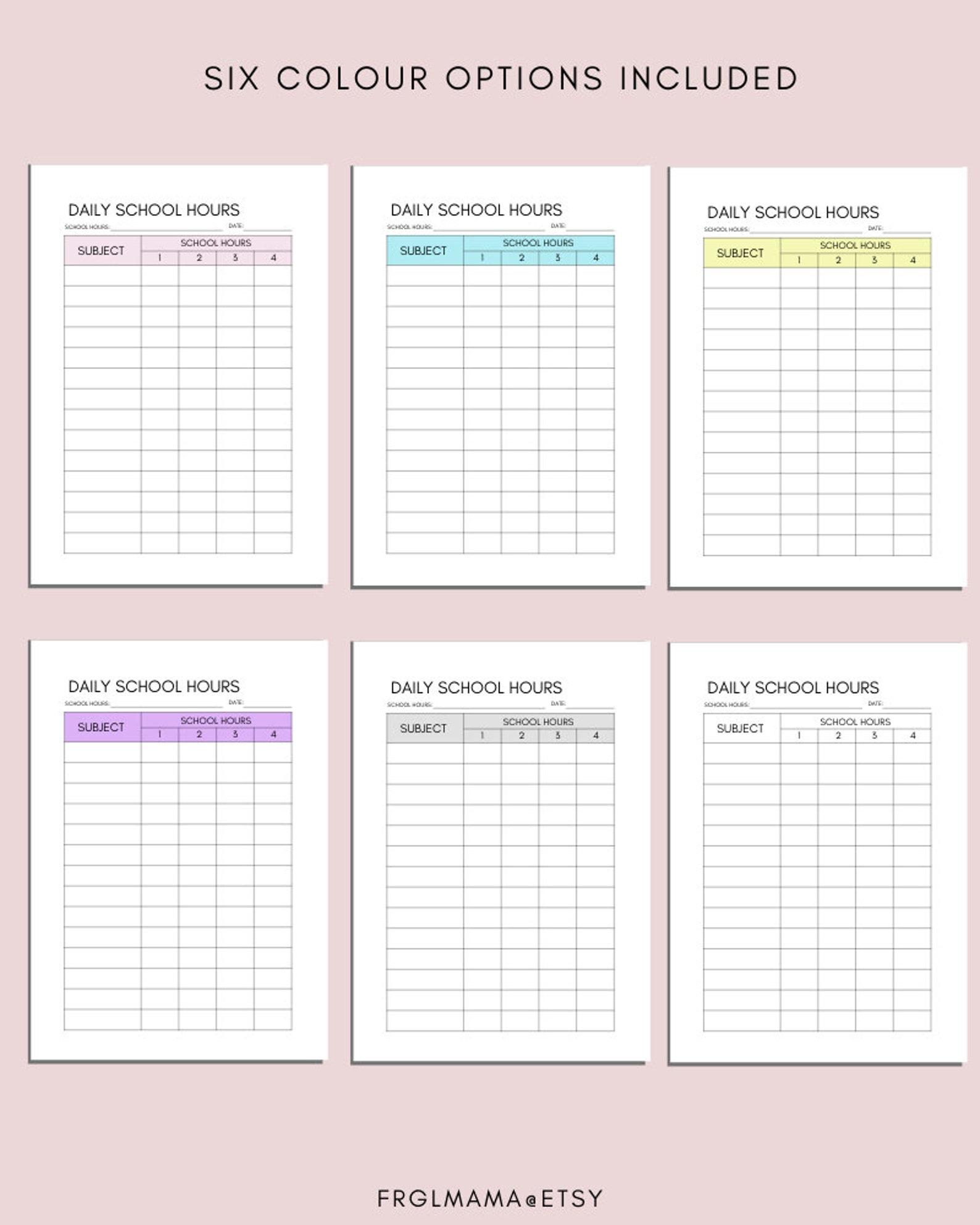 Homeschool School Hours Tracker Printable Homeschool Progress - Etsy