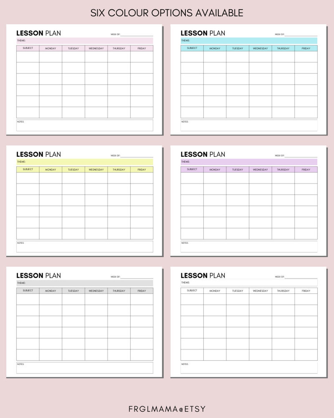 Printable Weekly Lesson Plan Template Preschool/kindergarten - Etsy UK