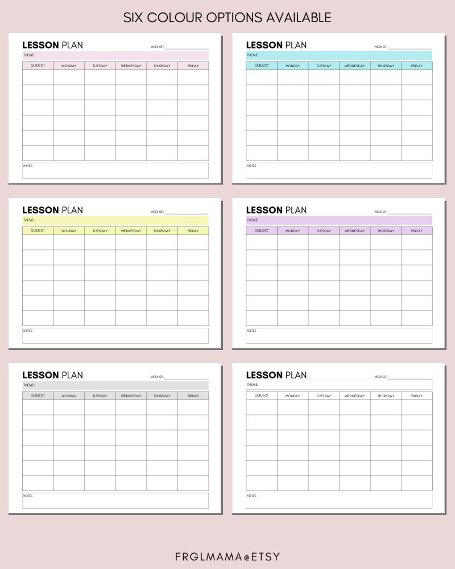 Printable Weekly Lesson Plan Template Preschool/kindergarten - Etsy