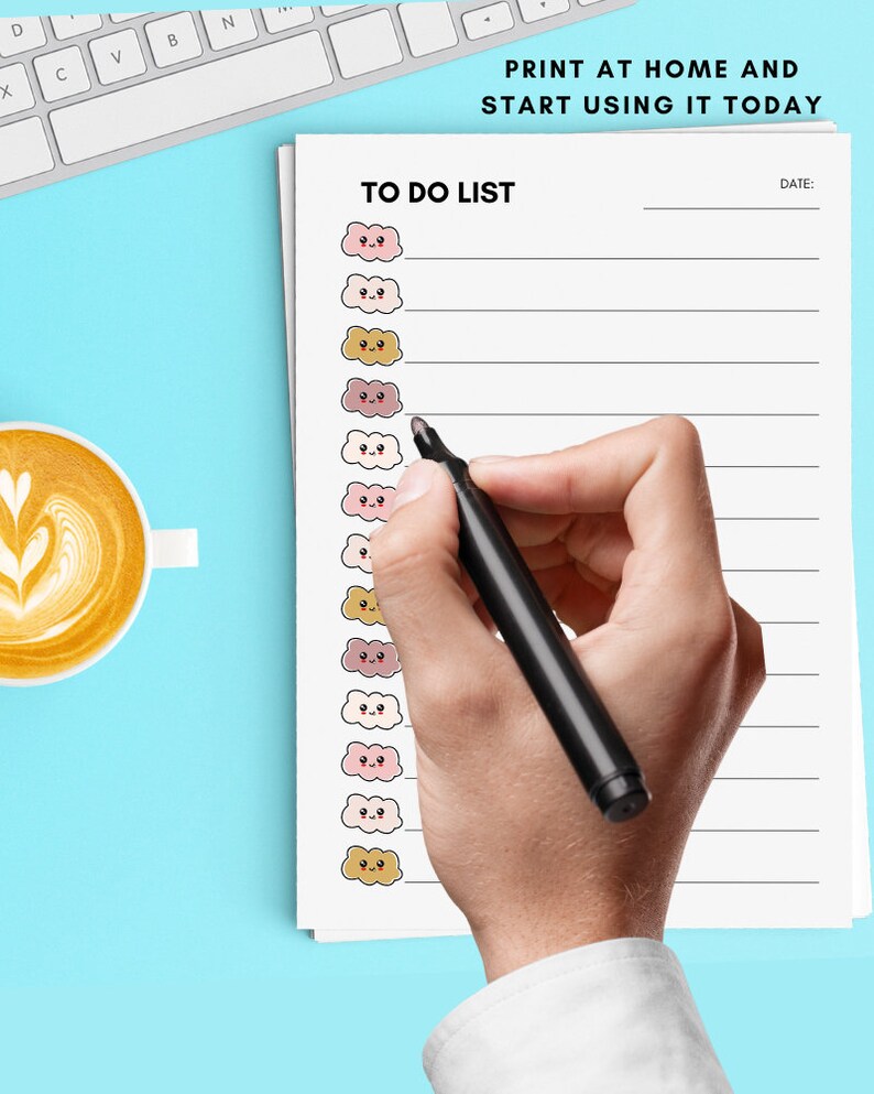 Cute to Do List Printable Daily to Do List Task Checklist - Etsy