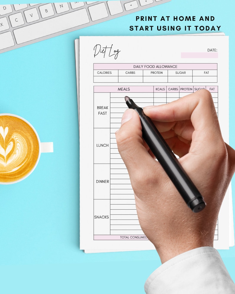 Diet Log Diet Tracker Printable Food Diary Printable Food | Etsy UK