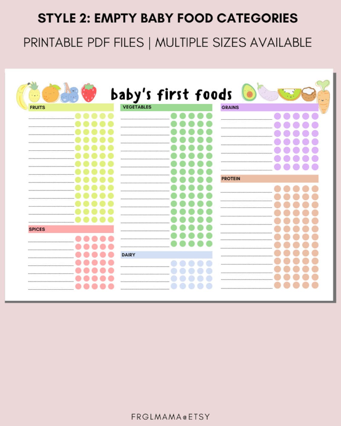 Baby's First Foods Tracker: Printable Food Log (PDF) - Etsy