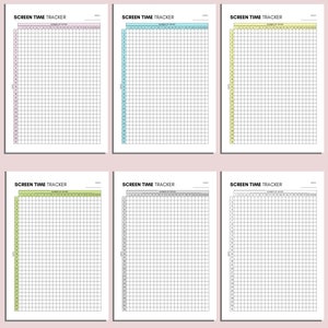 Screen Time Tracker Printable, Daily Screen Time Tracker, Monthly Habit ...