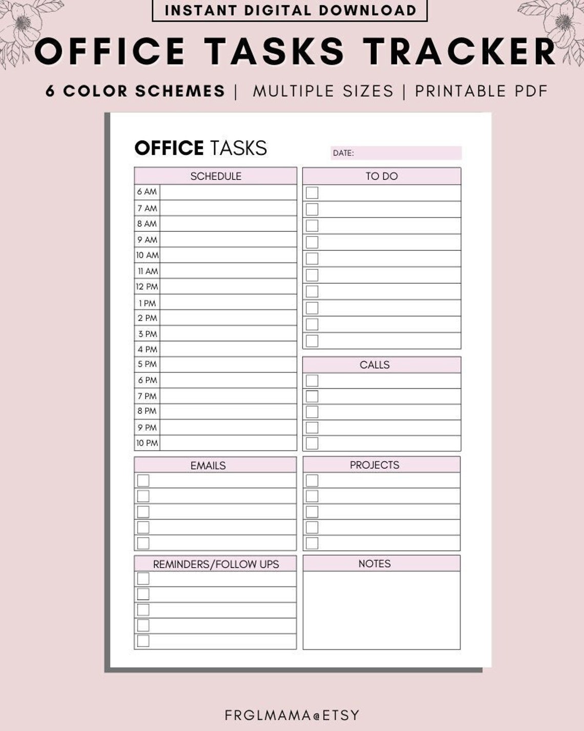 Office Task Tracker Printable Office Organizer Work Planner | Etsy Canada