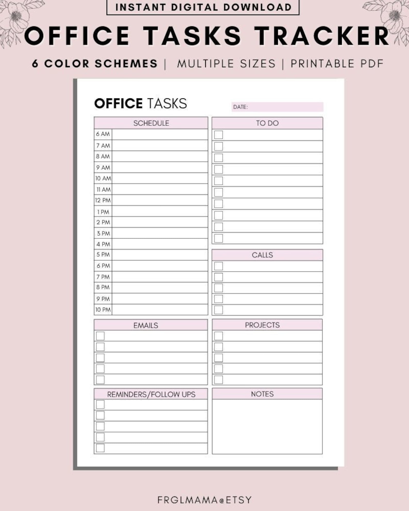 Office Task Tracker Printable Office Organizer Work Planner - Etsy