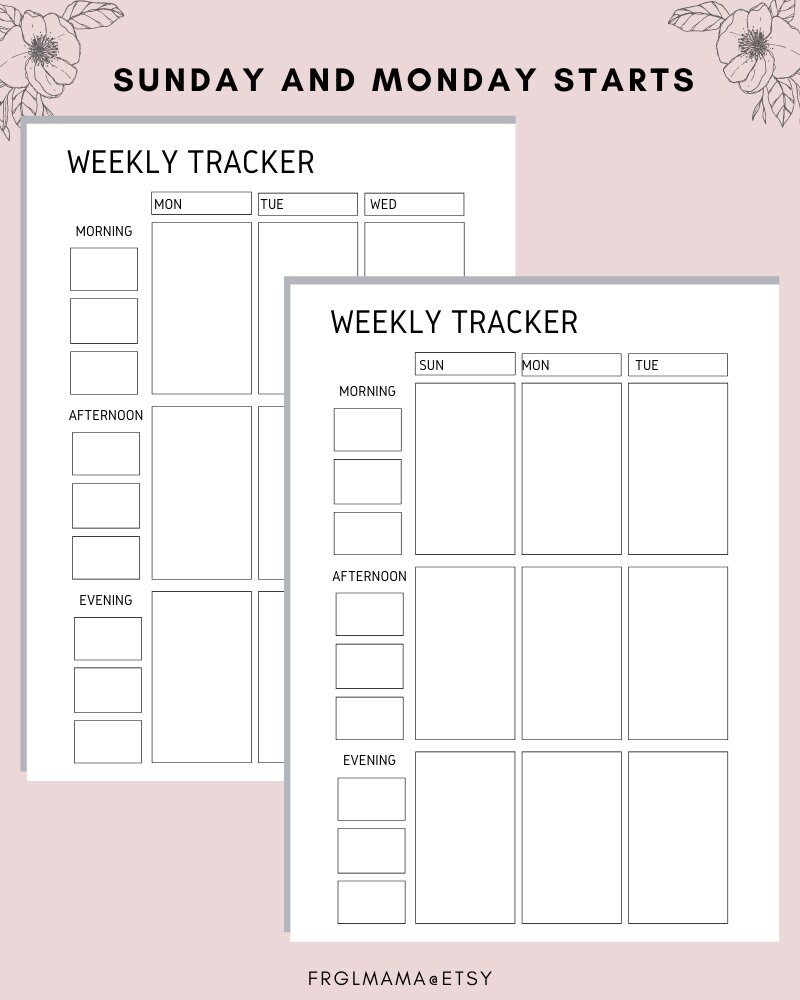Weekly Planner Work Day Organizer Planner Page Work Planner - Etsy
