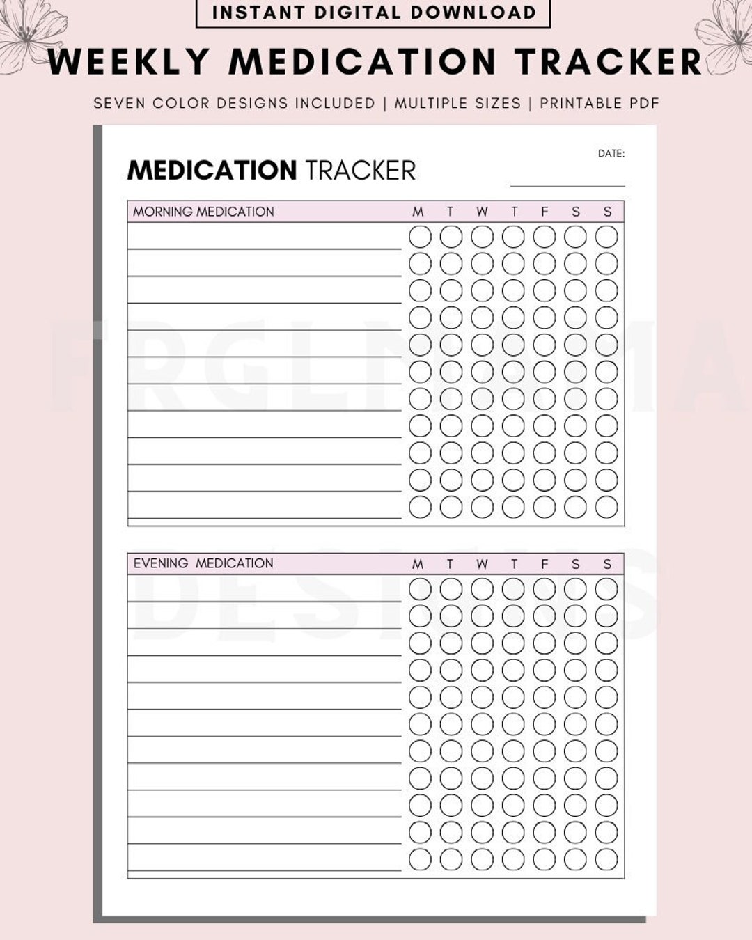 Printable Medication Tracker, Monthly Medication Tracker Printable ...